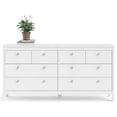 Pemberly Row Engineered Wood 8 Drawer Double Dresser in White - Walmart.com