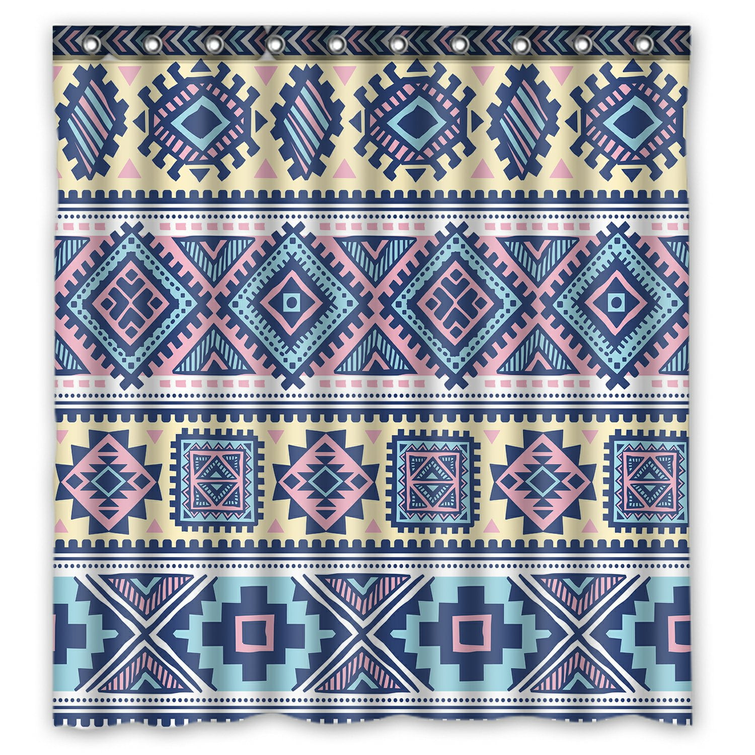 PHFZK Geometric Aztec Pattern Shower Curtain, Tribal Ethnic Indian ...