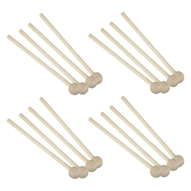 8 Pair Wood Mallets Percussion Sticks for Energy Chime, Xylophone, Wood ...