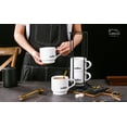 Lareina Stackable Porcelain Coffee Mug Set with Stand Rack, Spoons ...