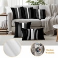 Abstract White Striped Outdoor Waterproof Throw Pillow Covers Set of 2 ...