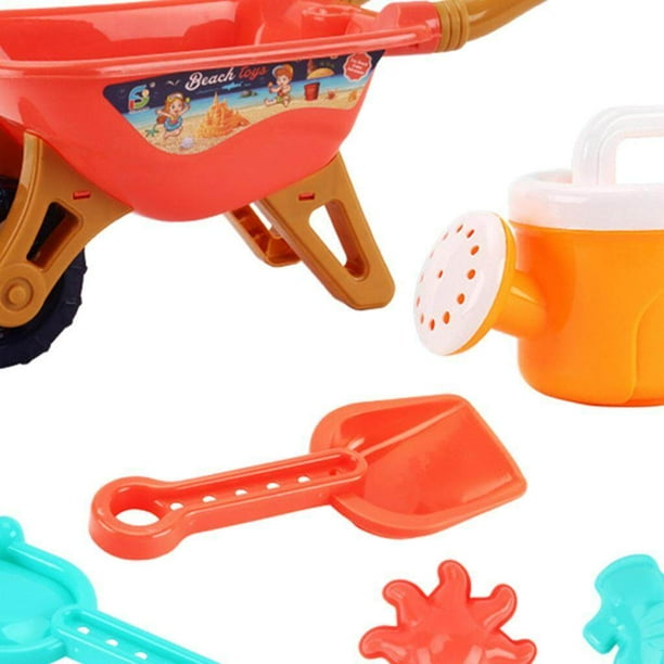 freestylehome 6pcs Beach Sand Toys Trolley Rakes Watering Can Outdoor ...