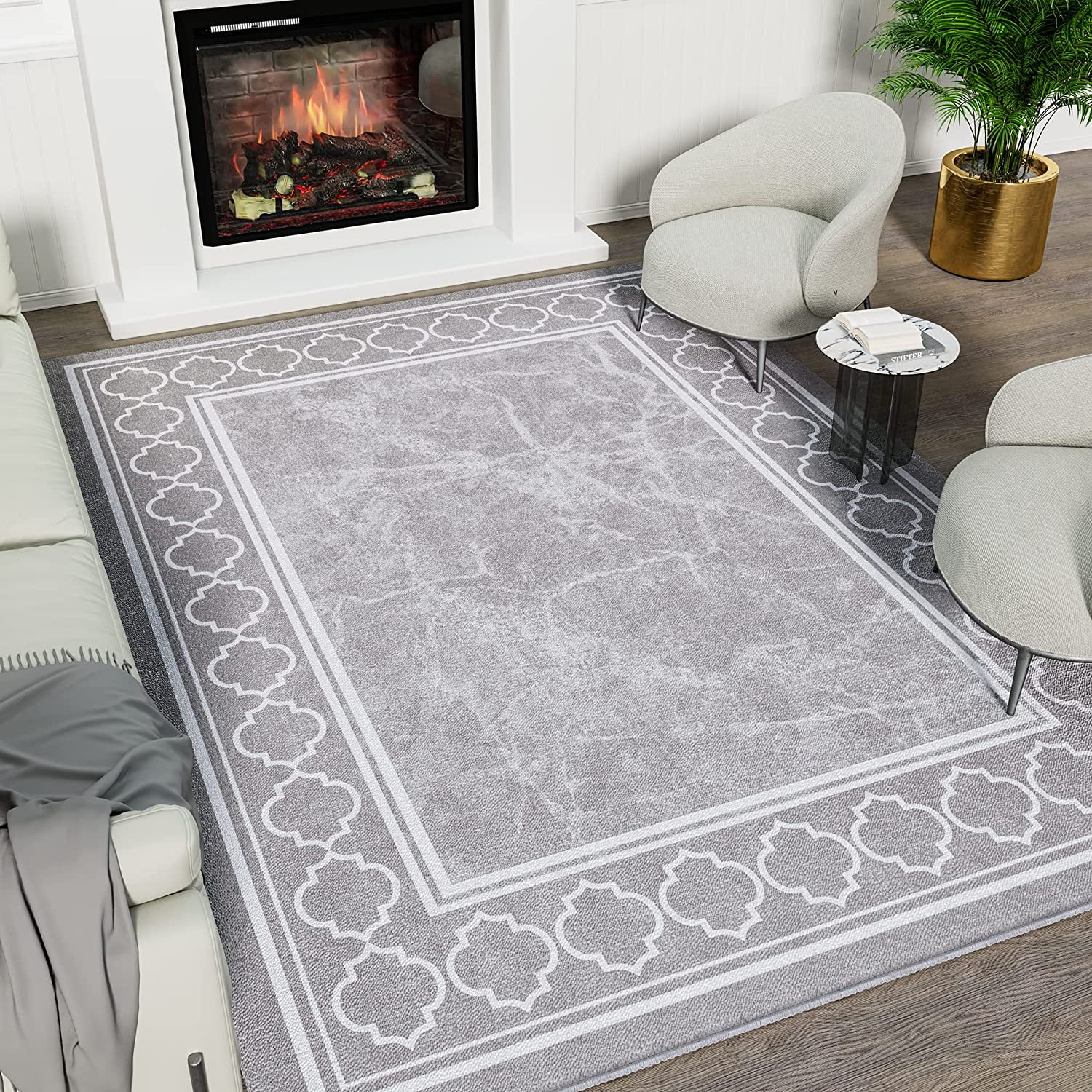 MCOW 5'x7' Area Rugs for Living Room, Modern Non-Slip Washable Mat for ...