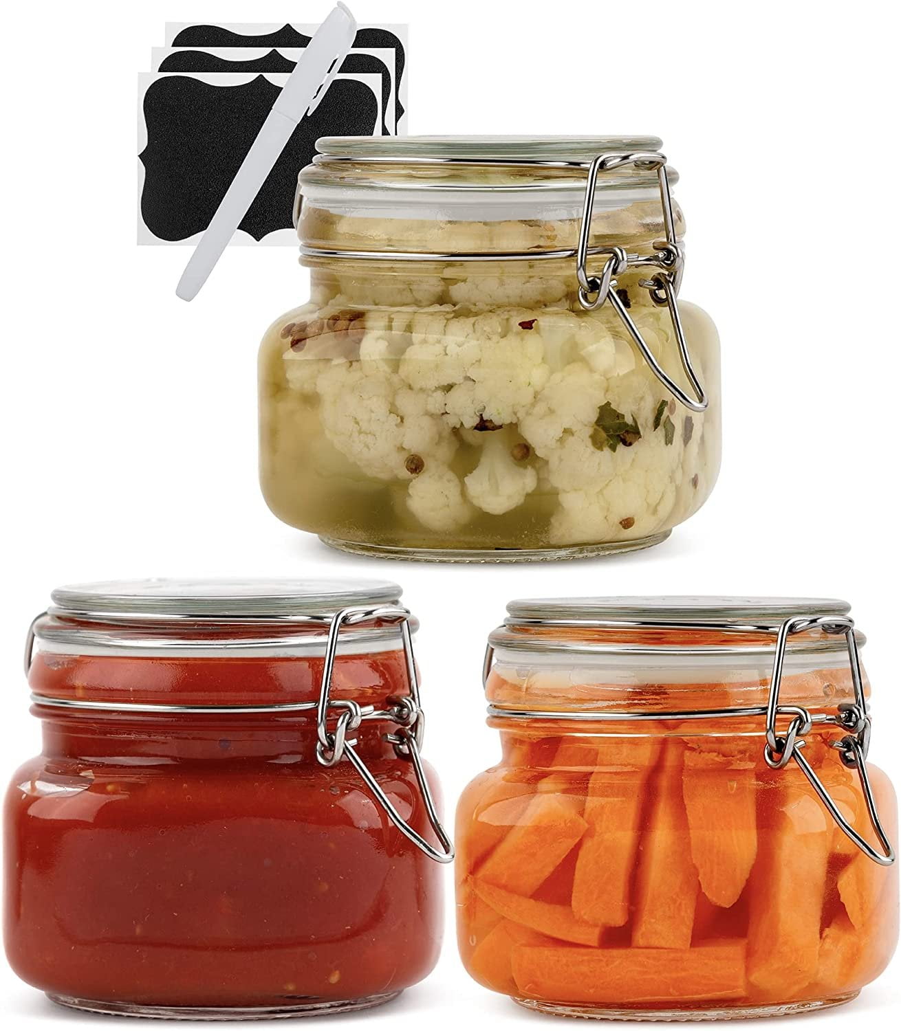 Glass Jars with Airtight Lid Glass Airtight Food Storage Containers ...