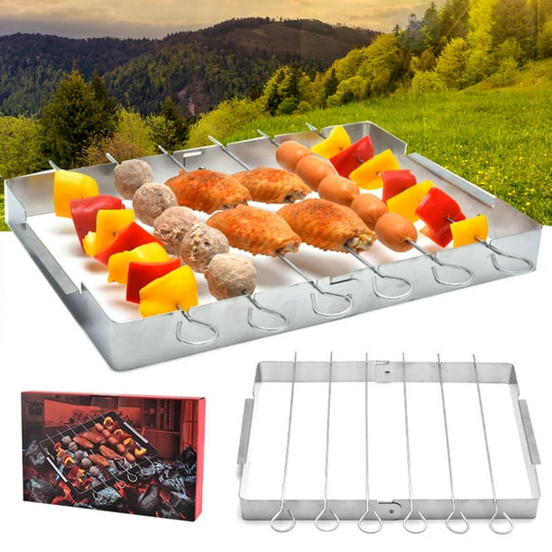 Labymos Mini Camping Grill Stainless Steel Charcoal Grill BBQ Grills with Barbecue Sticks ...