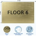 ADA CENTRAL SIGNS - 6" X4" Floor 6 Sign - ADA Compliant Tactile ...