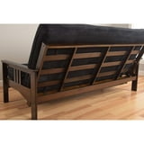 Homestock Modern Minimalism Wooden Futon Frame Set in Espresso Finish ...