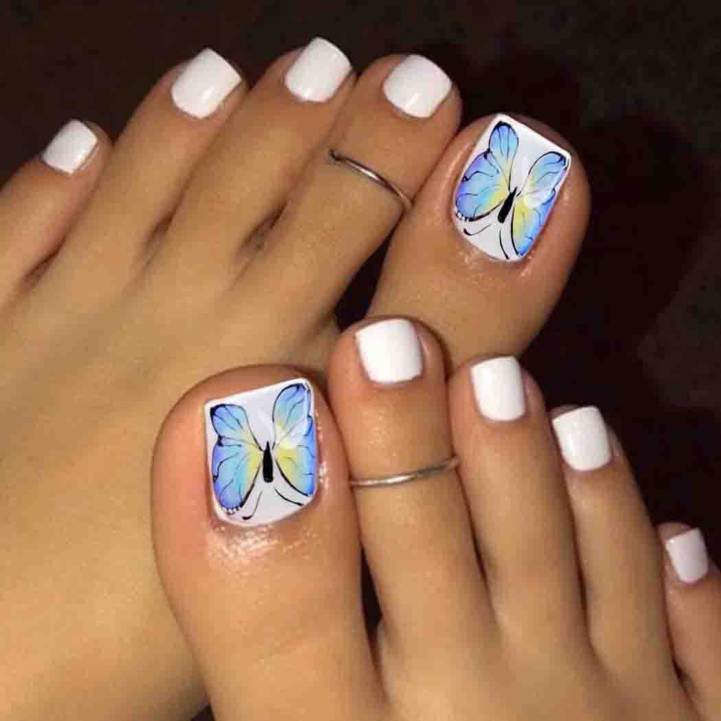 Butterfly Toe Nail Art
