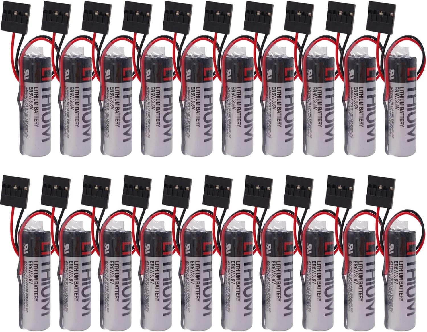 (Pack of 20) ER6VC3N ER6V/3.6V 2Ah+JAE5PIN Lithium Replacement Battery ...