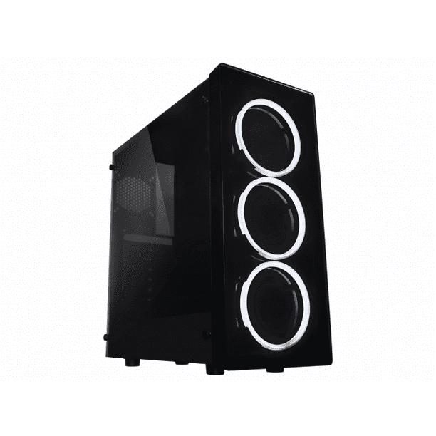 Raidmax NEON Gaming Computer Case See-Through Front and Side Panel with ...