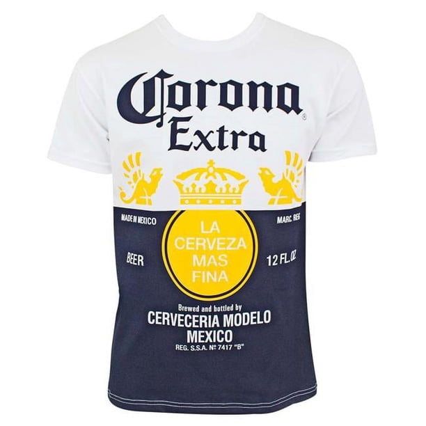 Corona Extra 47488-Medium Corona Extra Beer Label Design Mens White T ...