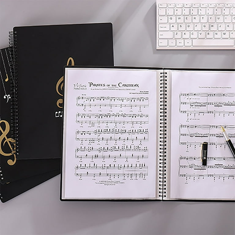 Music Notebook Sheet Music Folder With 30 Plastic Sleeves - Holds 60 ...