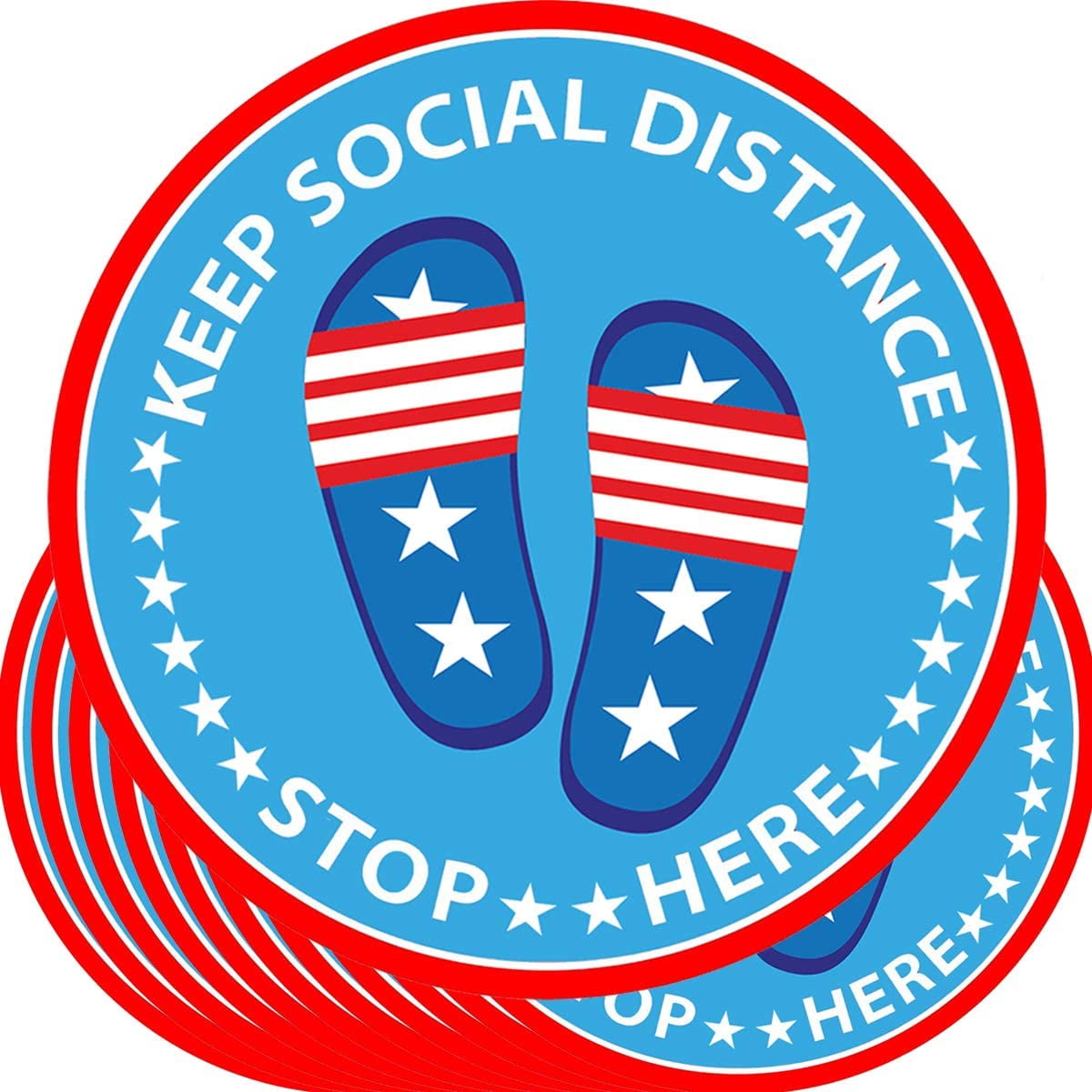 Social Distancing Decal Stickers for Floor Ground - 12 Decals of 6 Feet ...