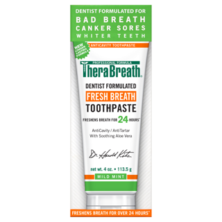 TheraBreath Fresh Breath Dentist Formulated 24-Hour Toothpaste, Mild ...
