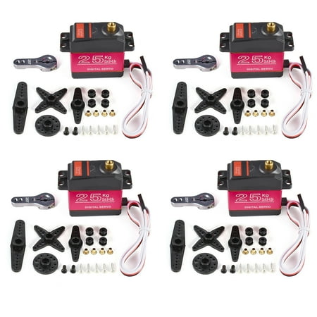 Homgeek Digital Servo 25kg 270° Metal Gear High Torque Waterproof 4pcs ...