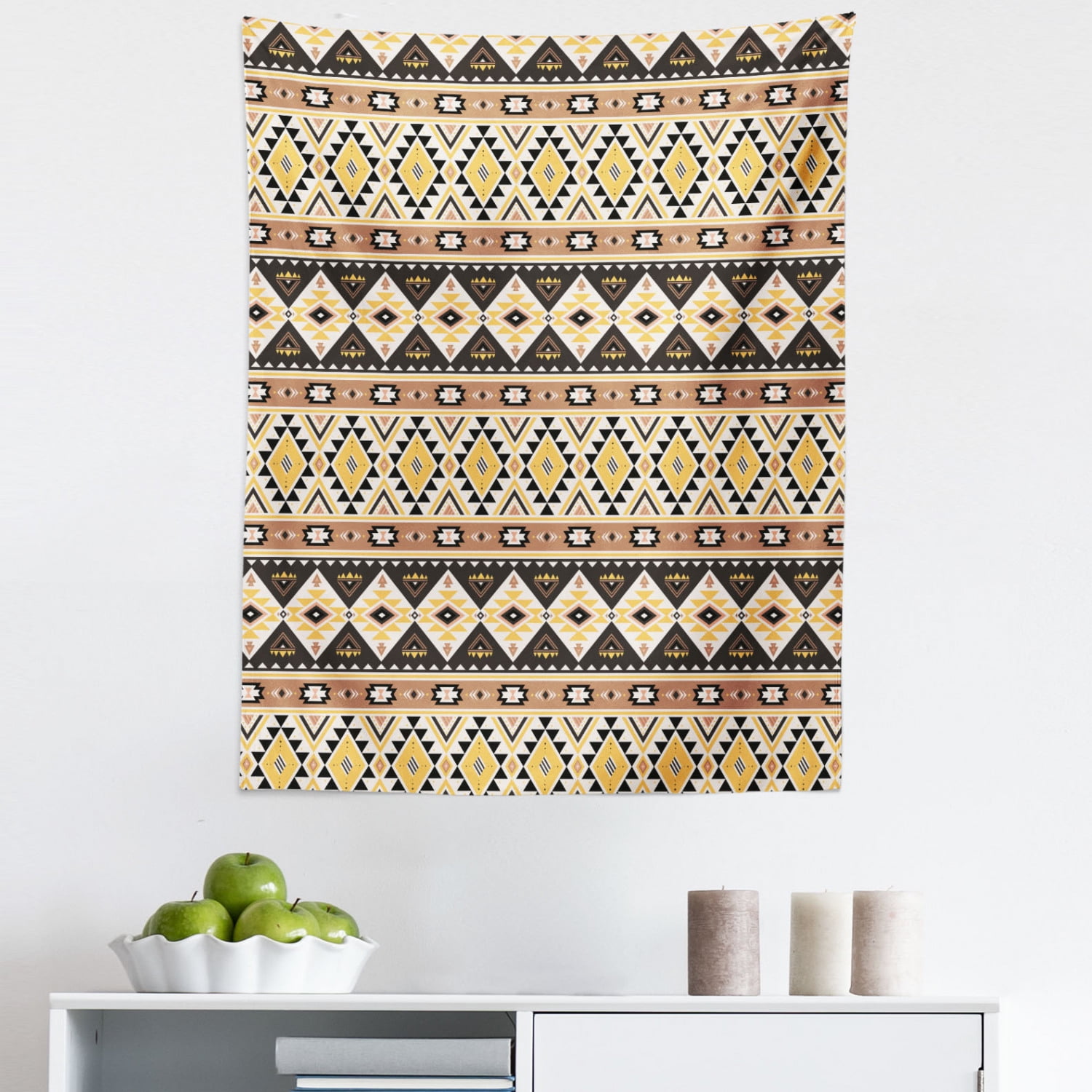 Aztec Tapestry, Rhythmic Geometric Lines and Triangles in Mexican Style ...