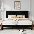 Allewie King Size Bed Frame with Velvet Upholstery, Adjustable Tufted ...