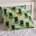 Black Cat Bedding Duvet Cover Set Full Size 4 Pieces, Orange Purple ...