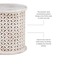 Linon Lainey Wood Hand Carved Side Accent Table in White - Walmart.com