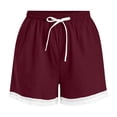 BRGZLK Women's Shorts Summer 2026 Color Block Casual Loose Lace Trim ...