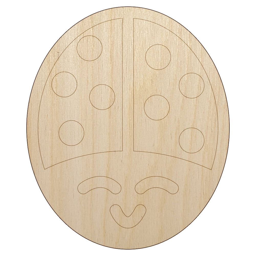 Smiling Lady Bug Wood Shape Unfinished Piece Cutout Craft DIY Projects ...