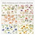 120 Pcs 6 Colors Watercolor Flower Stickers Set, Big PET Clear ...