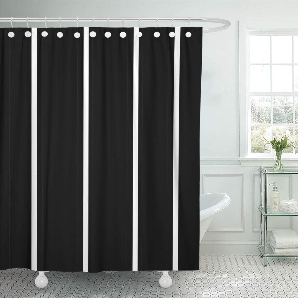 Suttom Pinstriped Striped Black And White 100cotton Mix Wide Modern