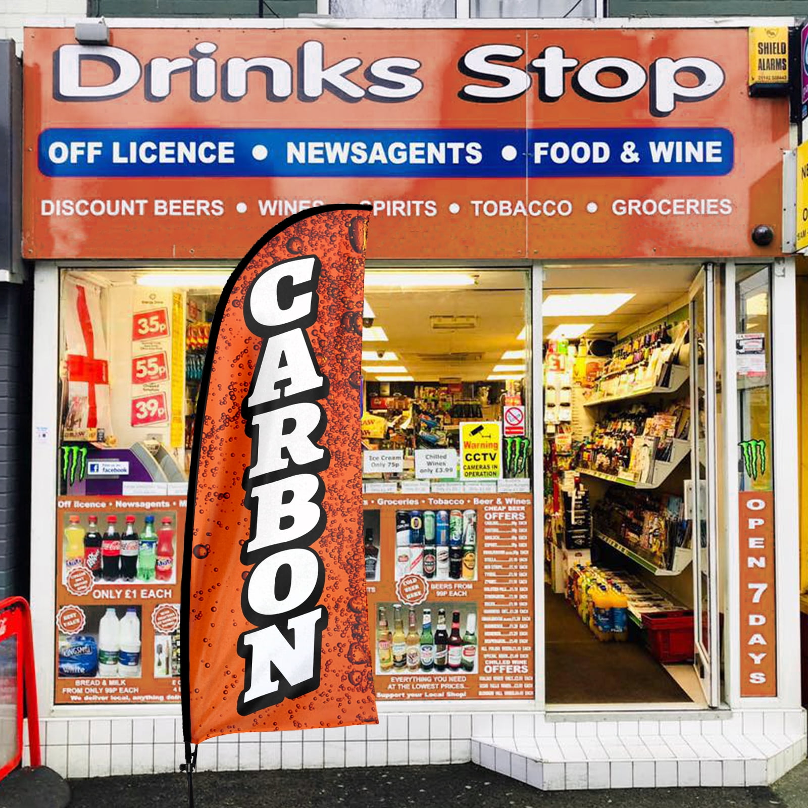 QSUM Carbon Sign Feather Flag with Pole Kit,7FT Carbon Decoration ...