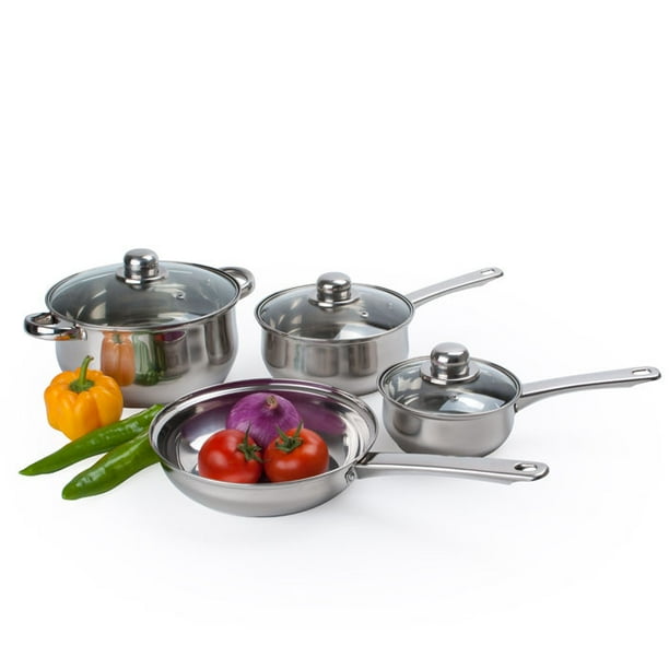 Alpine Cuisine 7-Piece Stainless Steel Cookware Set - Walmart.com ...