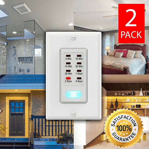 (2) Light Timer Wall Switch 5-10-15-20-30 Minute and 1-2-4 Hour ...