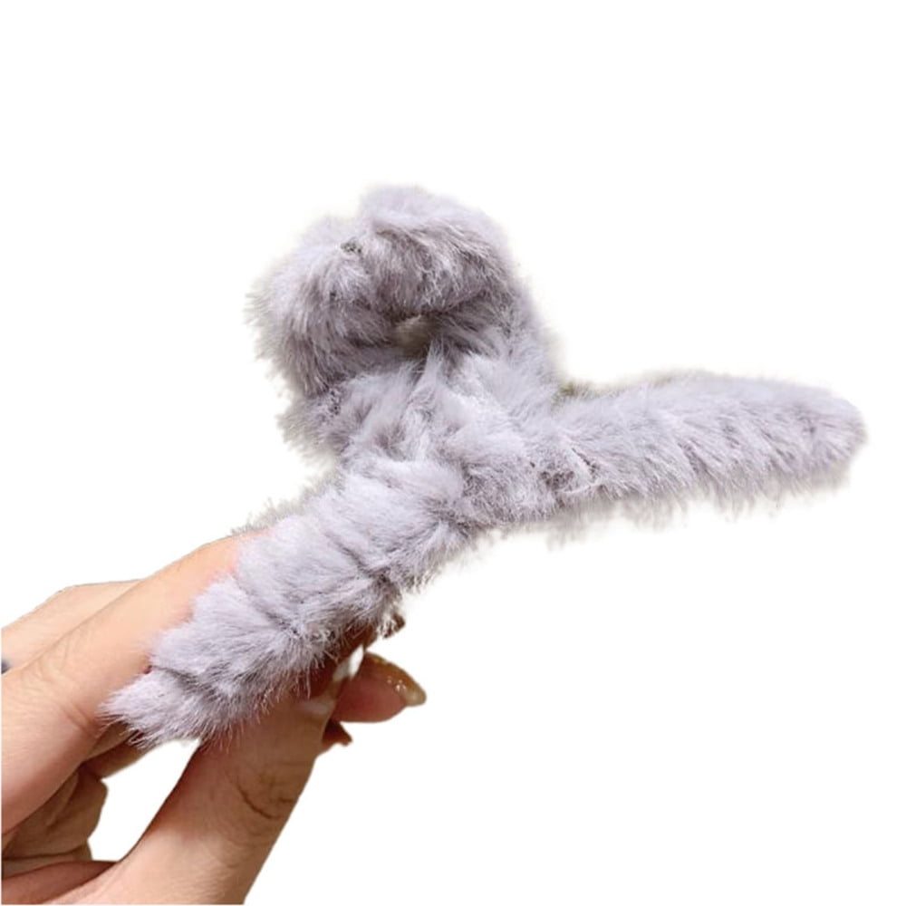 Furry Hair Claw Clips Non-Slip Hair Clips Accessories for Girls Woman ...