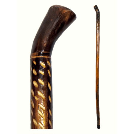 RMS Natural Wood Walking Stick - 48" Handcrafted Wooden Hiking Stick ...