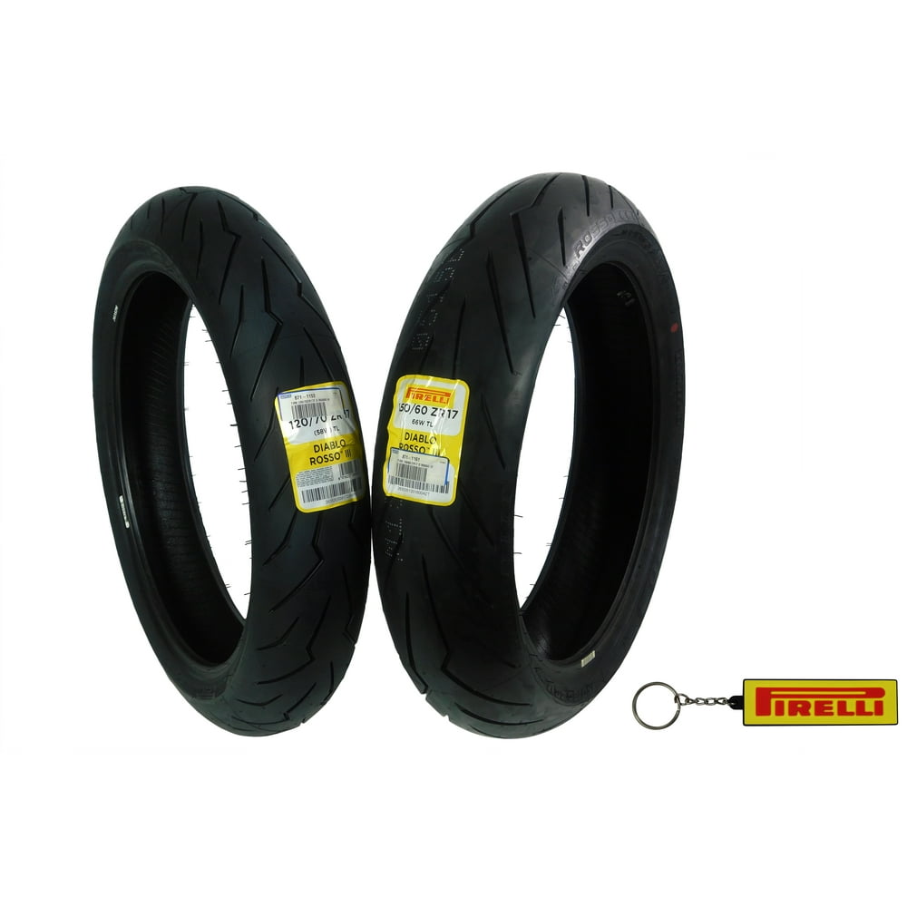 Pirelli Diablo Rosso III 120/70ZR17 150/60ZR17 Front & Rear Motorcycle ...