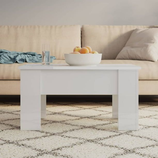 vidaXL Coffee Table High Gloss White 79x49x41 cm Engineered Wood - Walmart.ca