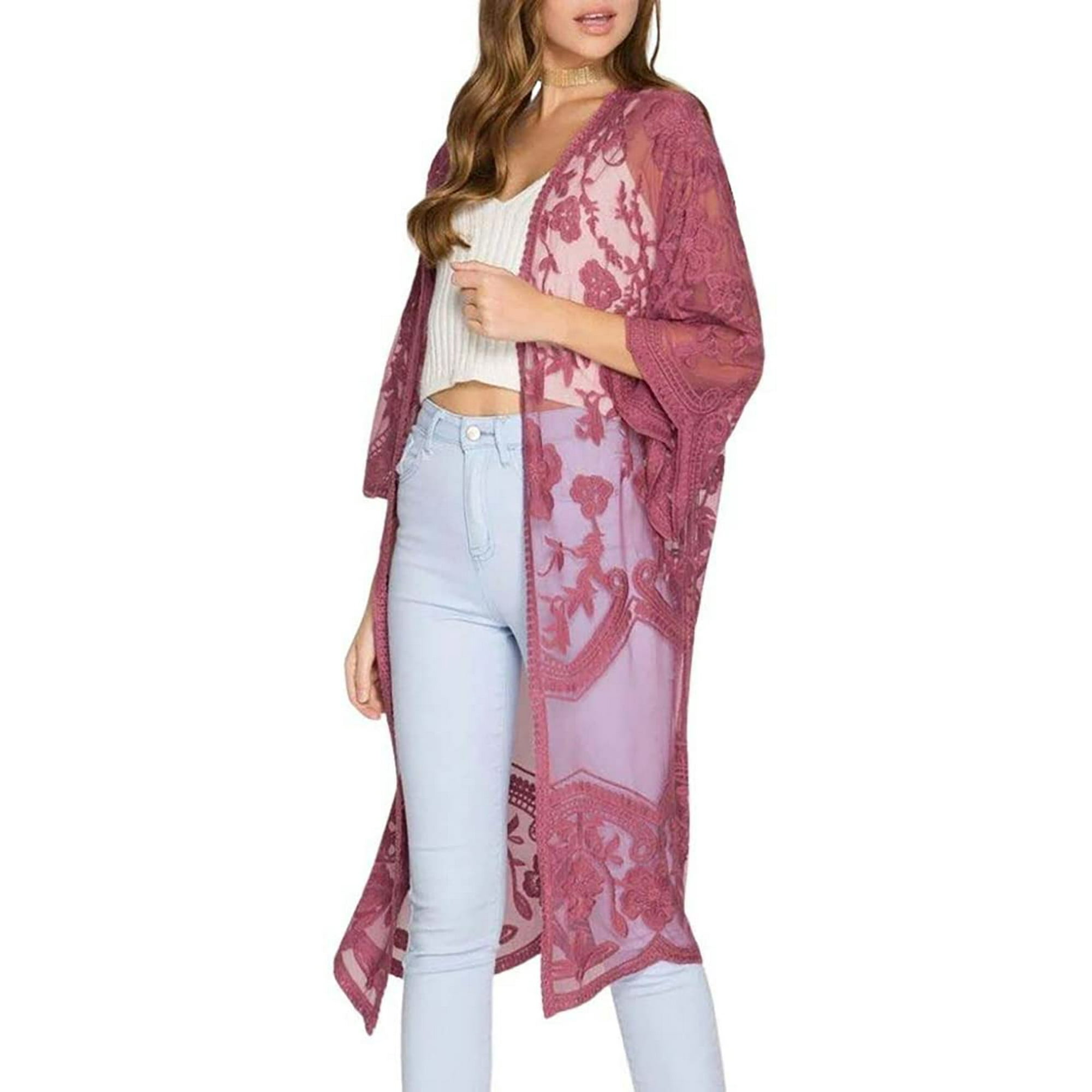 Click here for Bsubseach Women Swimsuit Cover Up Mesh Lace Kimono... prices