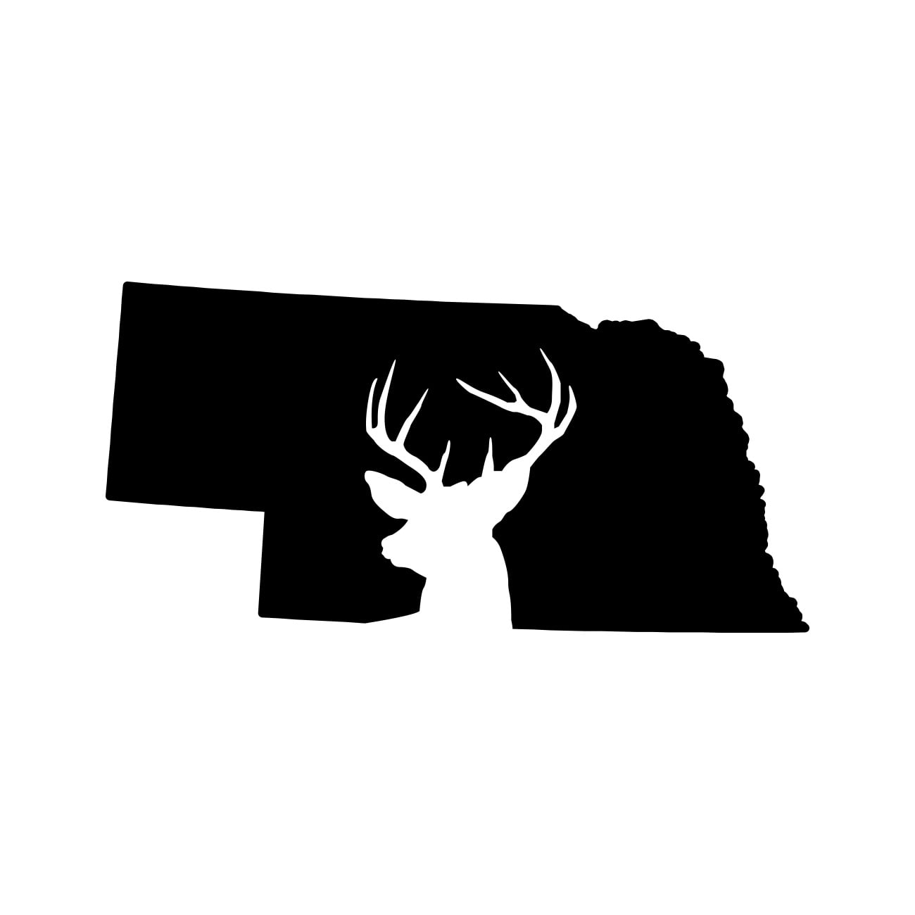 Nebraska Deer State Sticker Decal Die Cut - Self Adhesive Vinyl ...