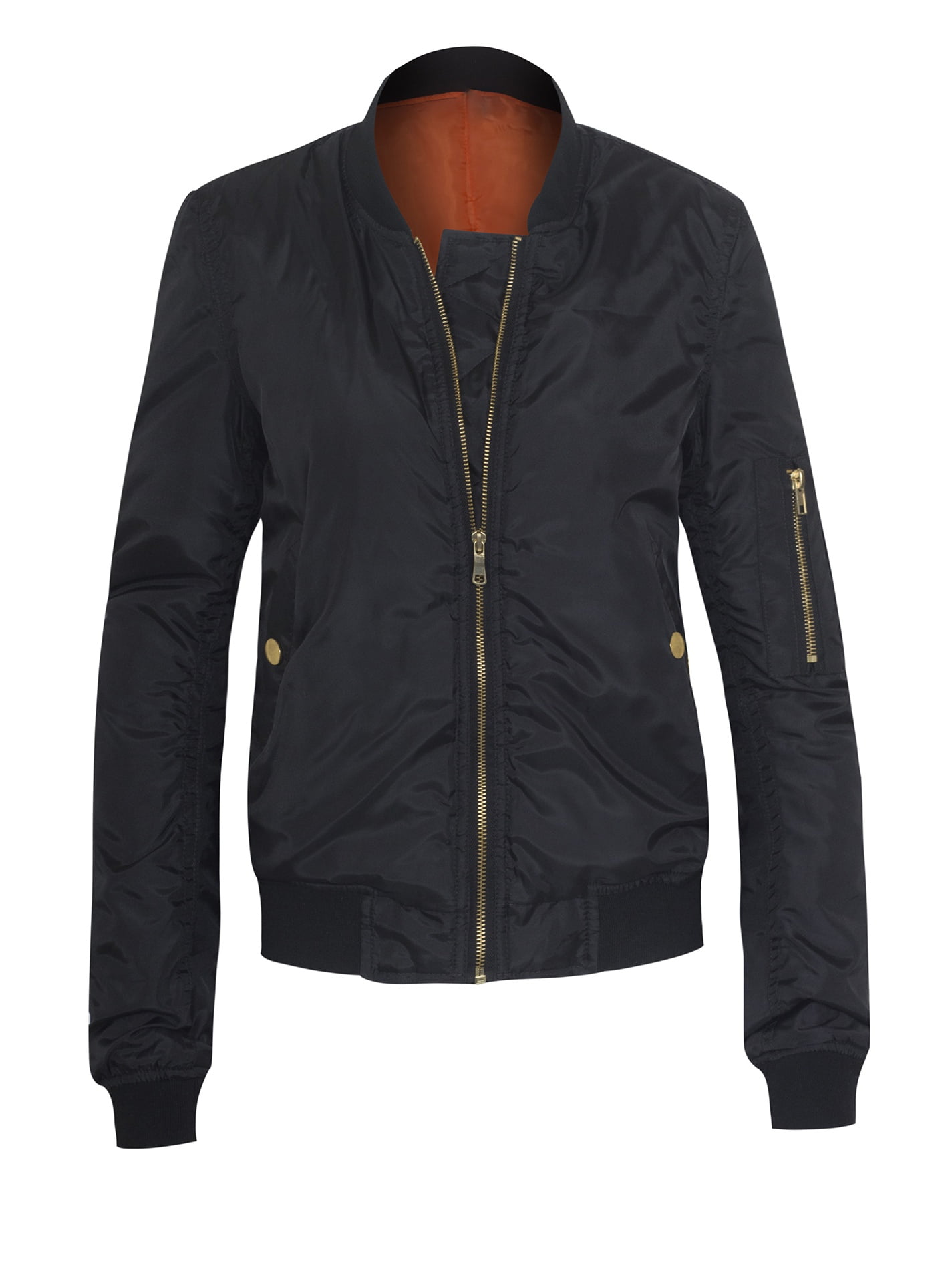 Women' Classic Zip Up Padded Bomber Jacket - Walmart.com