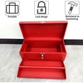 16" Portable Steel Heavy-duty Large Tool Box 18-Gauge Fishing Tackle ...
