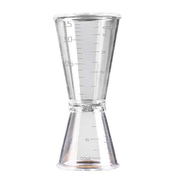 Double Clear Plastic Jigger, Cocktail Measuring Shot Glasses Drink ...