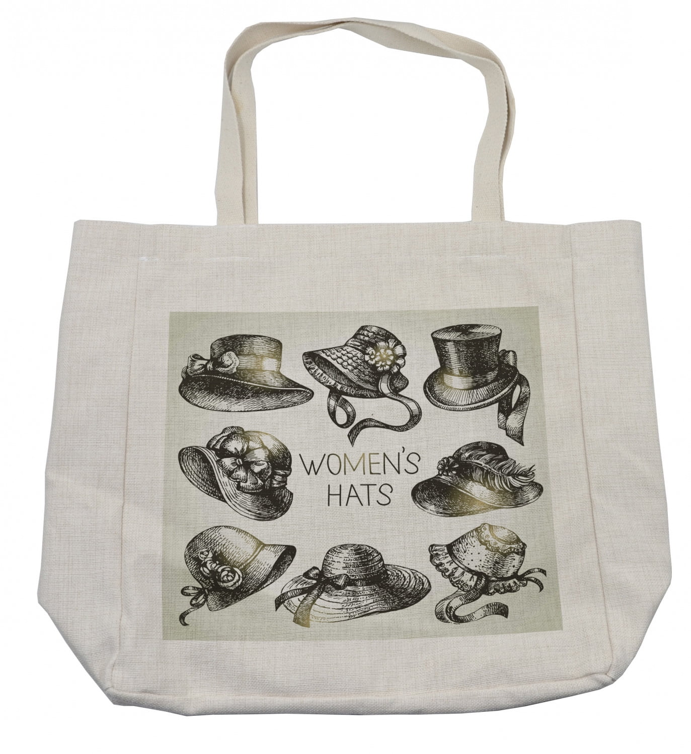 Victorian Shopping Bag, Composition of Vintage Woman Hats and Retro ...