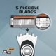 BIC Flex 5 Hybrid Mens Razor, 2 handle and 12 Razor Cartridges Refill ...