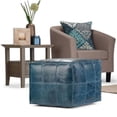 Trent Home Boho Square Pouf in Teal Genuine Leather - Walmart.com