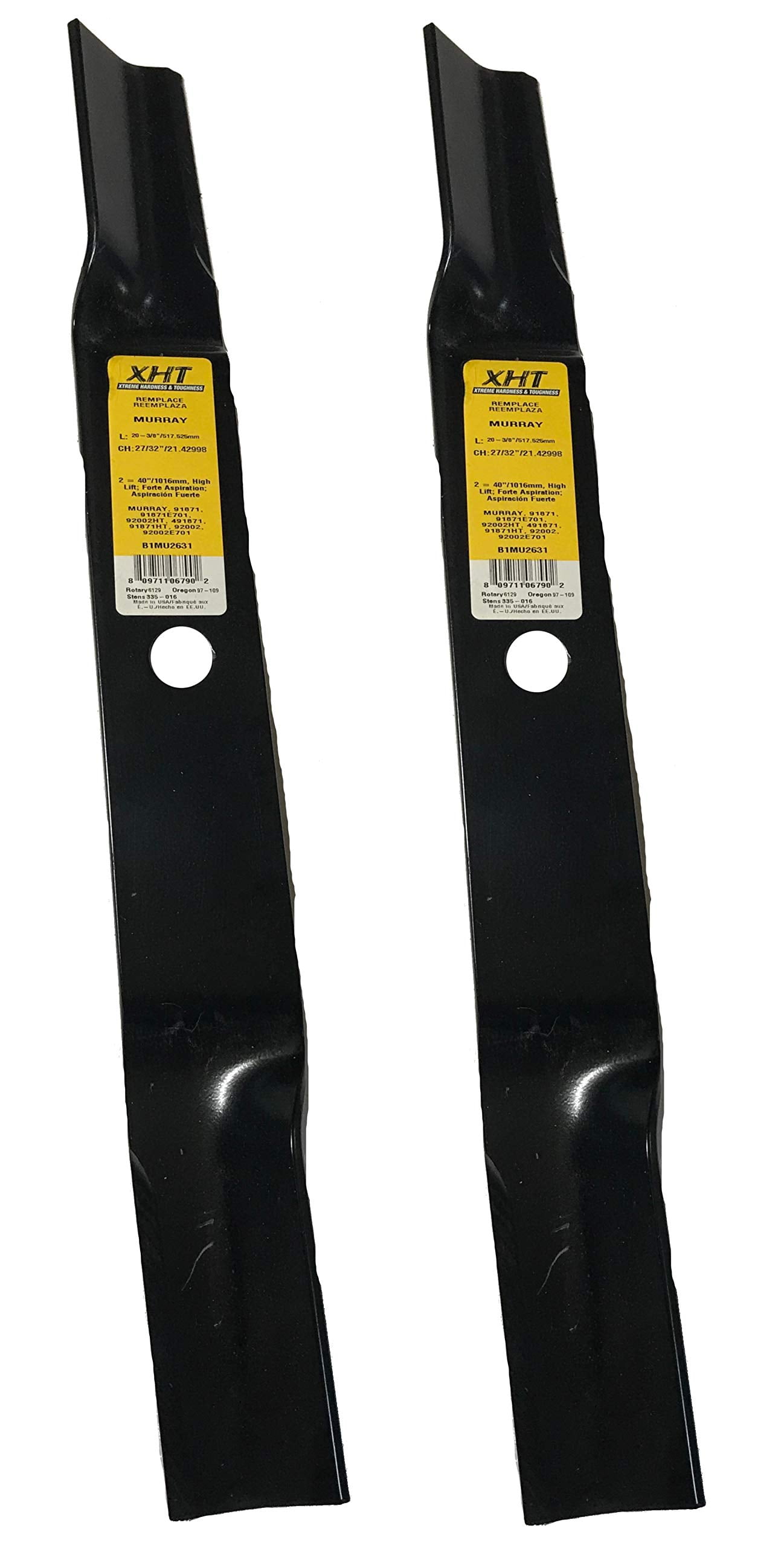 A&I XHT 20-3/8" High Lift Mower Blade (Set of 2) - B1MU2631,2 - Walmart ...