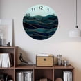 10 Inch Abstract Waves Wall Clock, Geometric Gold Line Mountain Sky ...