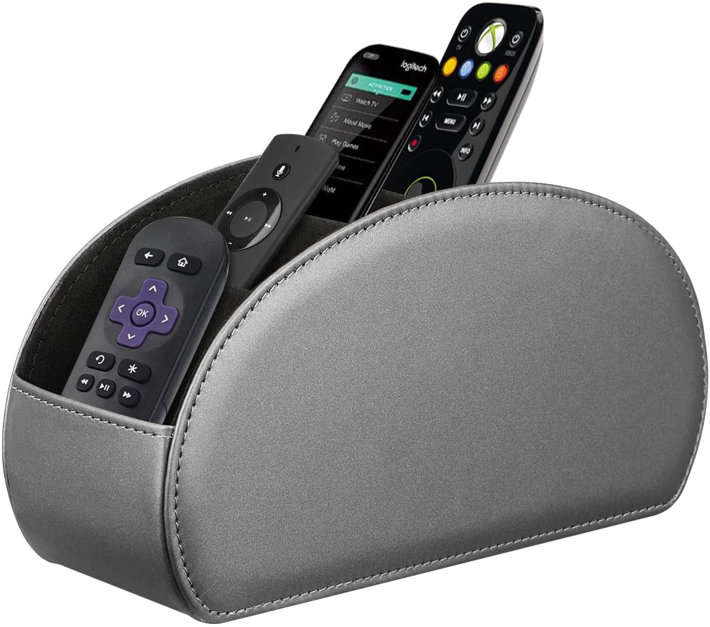 Fintie TV Remote Control Holder Desktop Organizer - PU Leather Storage ...