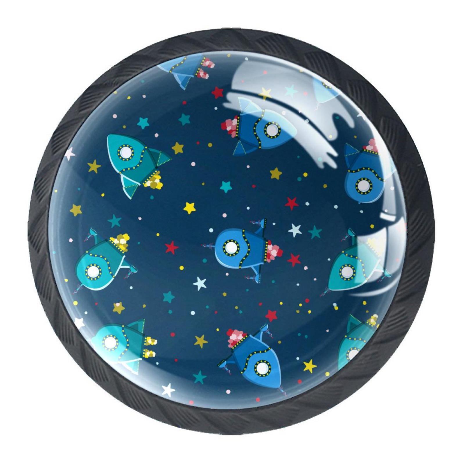 4 Pcs Space Rocket Ships Stars Knobs for Kitchen Cabinet Cupboard ...