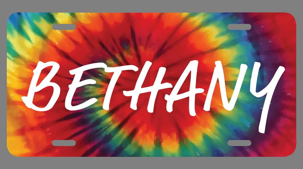 Bethany Name Tie Dye Style License Plate Tag Vanity Novelty Metal | UV ...