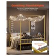 Queen Canopy Bed Frame Metal, Minimalist Headboard 4 Poster Design ...