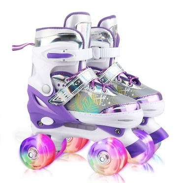 YUNICUS Kids Roller Skates USB Chargable LED Light Up Shoes 2 Wheel ...