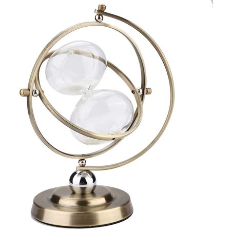 Gold Metal 15 Minutes Rotating Hourglass, Classical Sand Glass Timer ...